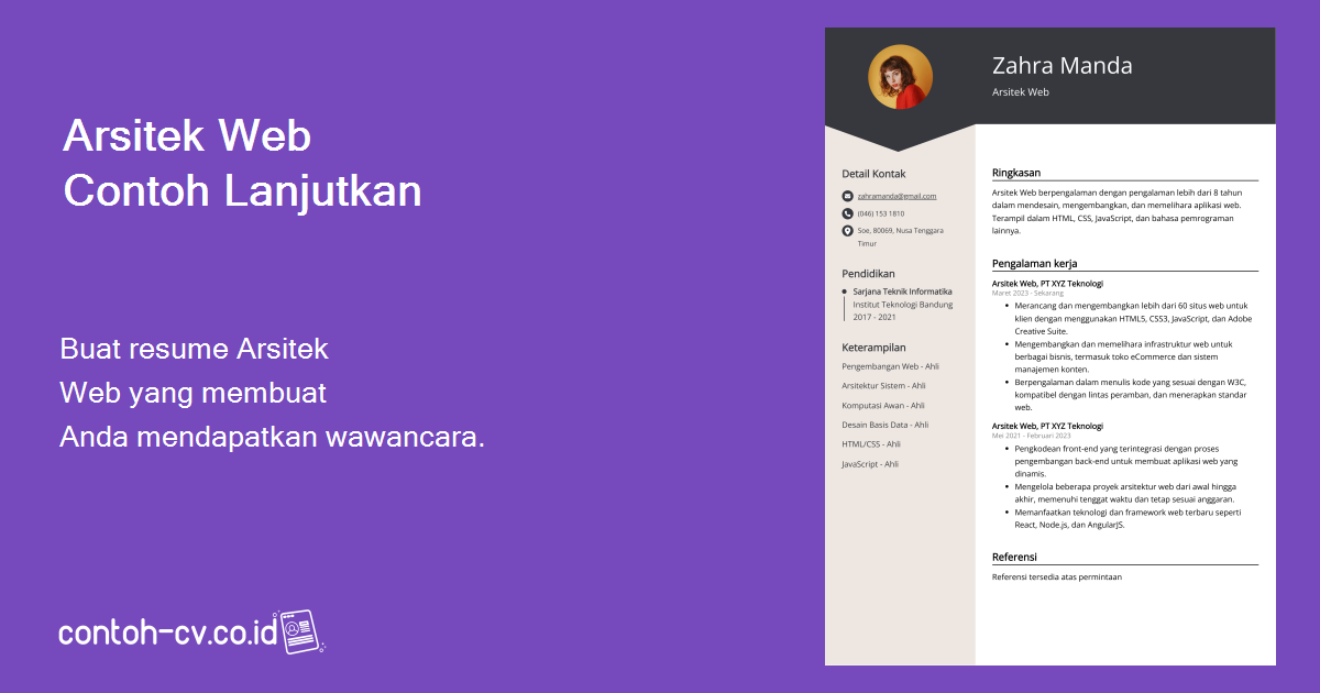 Arsitek Web Contoh & Panduan Resume