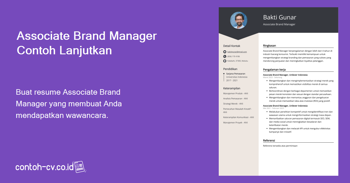 Contoh Resume Associate Brand Manager untuk tahun 2025