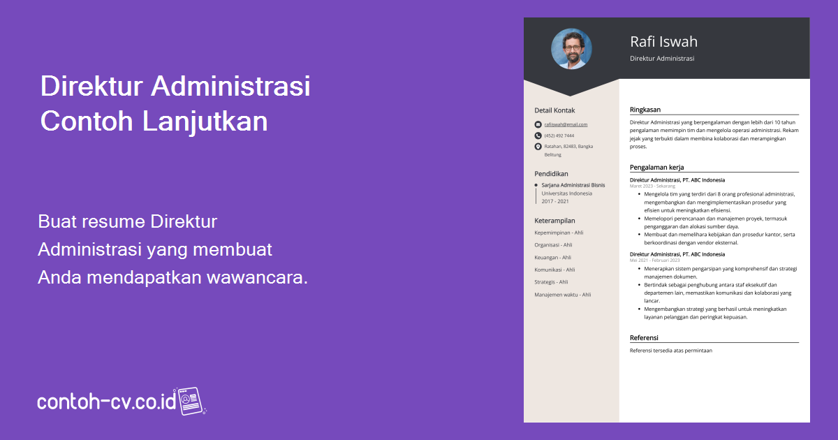 Contoh Resume Direktur Administrasi (Panduan Gratis)