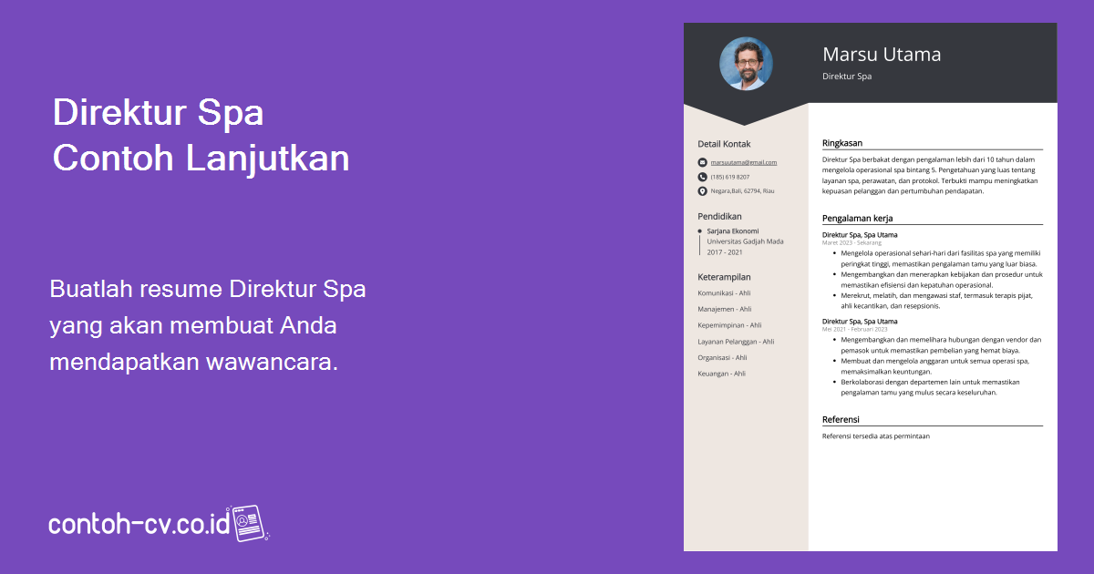 Contoh Resume Direktur Spa (Panduan Gratis)