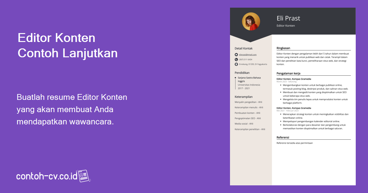 Contoh Resume Editor Konten (Panduan Gratis)