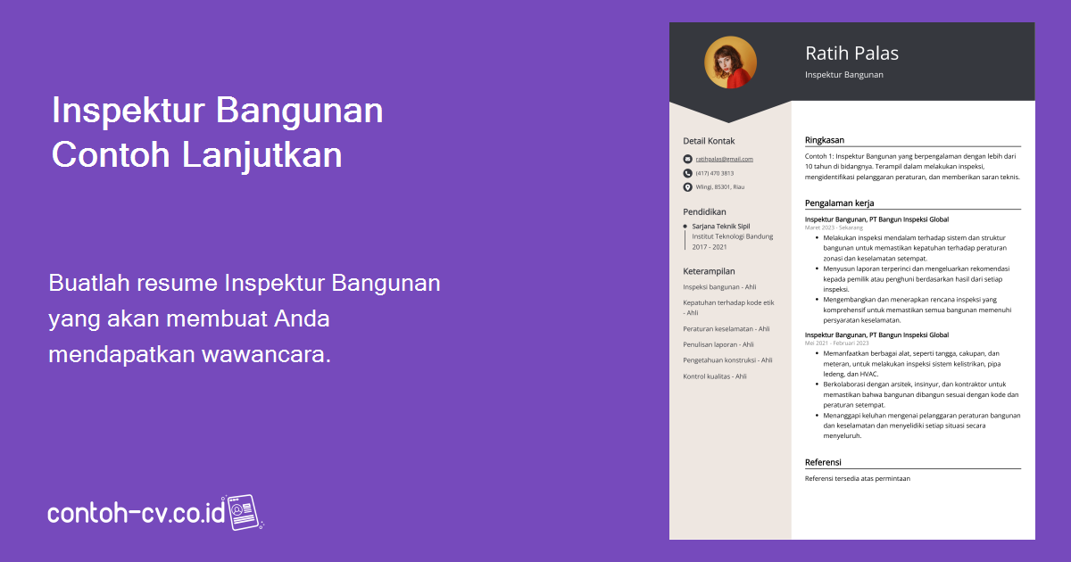 Contoh Resume Inspektur Bangunan (Panduan Gratis)