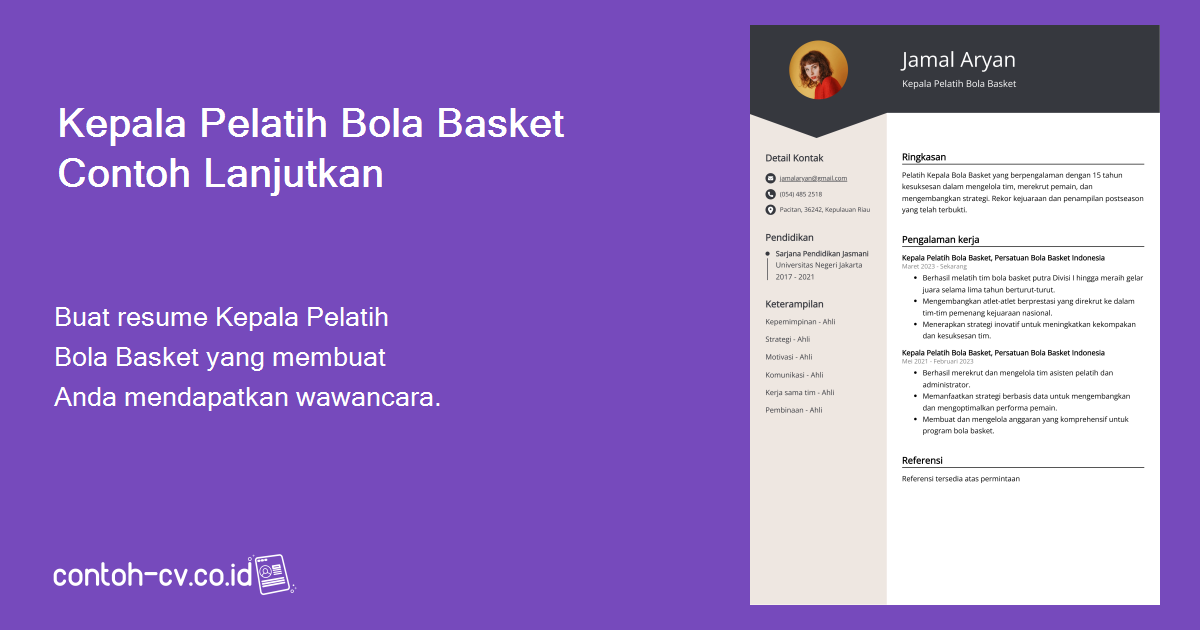 Resume Kepala Pelatih Bola Basket: Contoh & Panduan (Pekerjaan Tingkat ...