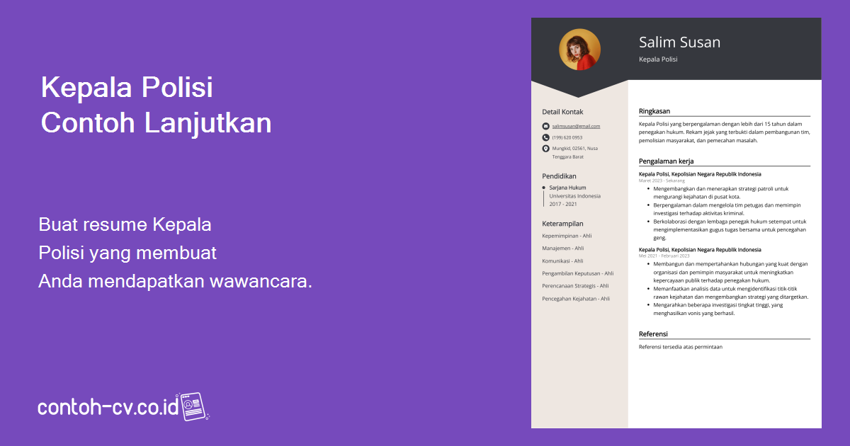 Contoh Resume Kepala Polisi (Template & 20+ Tips)
