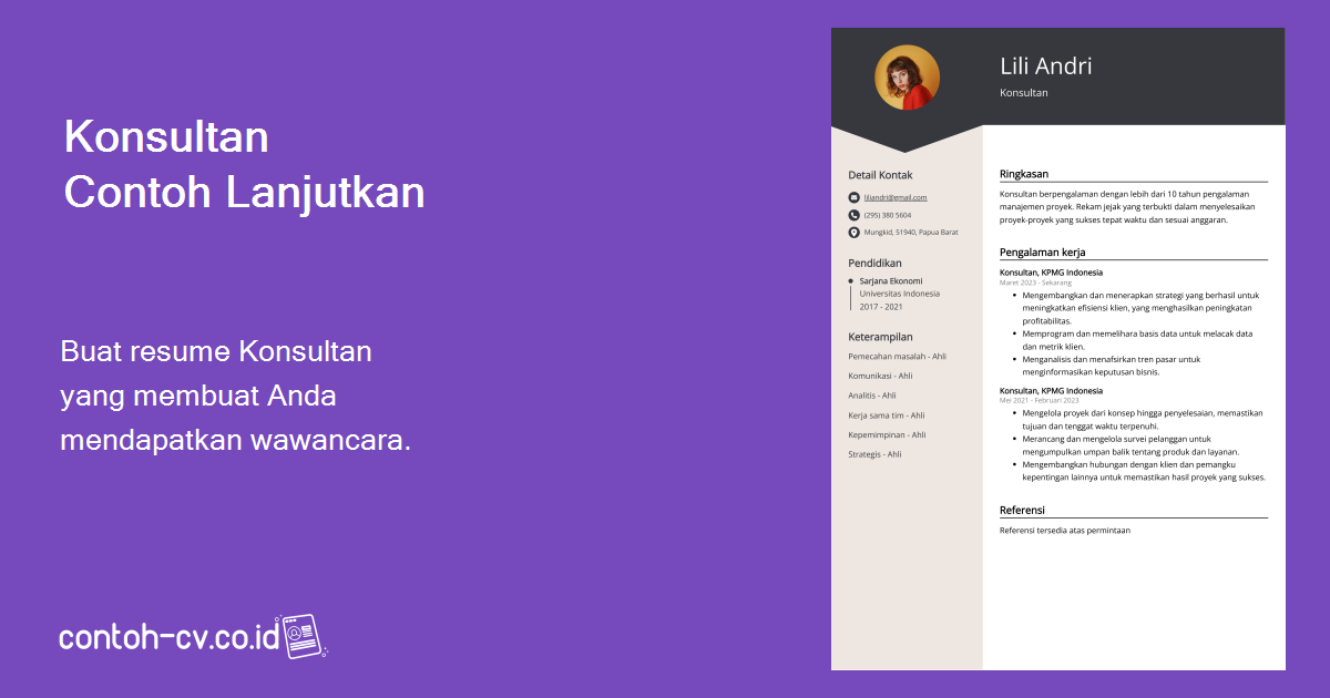 Contoh Resume Konsultan untuk tahun 2025