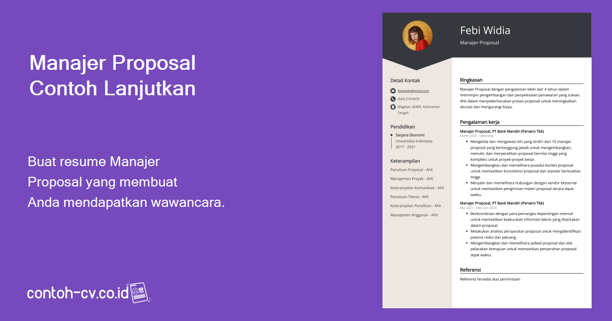 Contoh Resume Manajer Proposal (Template & 20+ Tips)