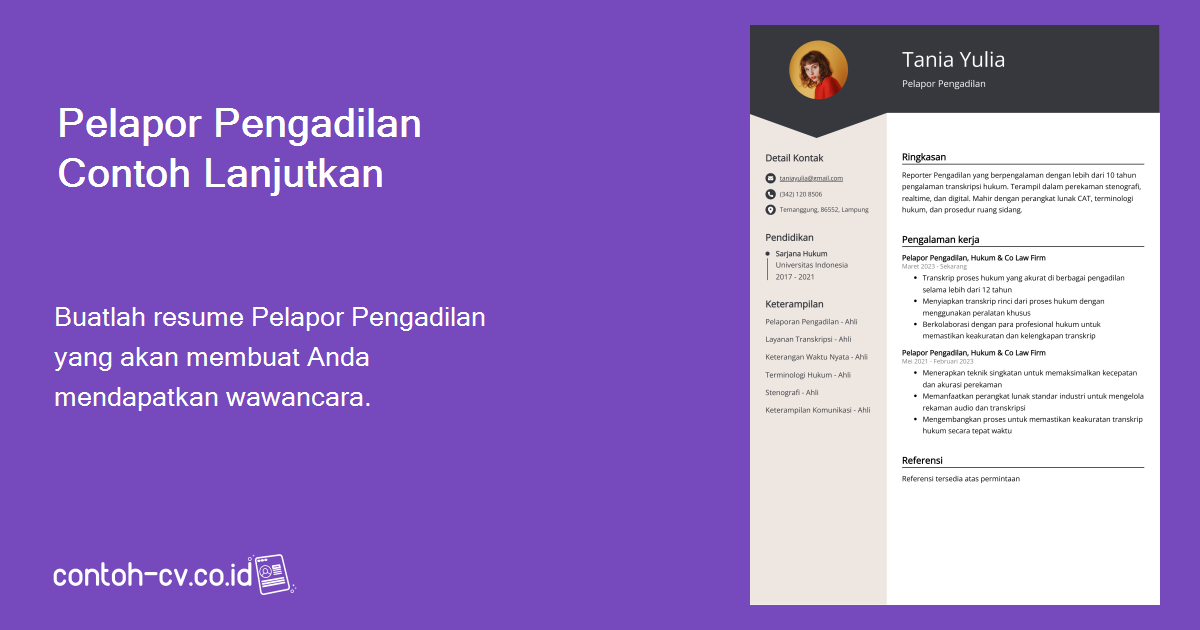 Contoh Resume Reporter Pengadilan (Panduan Gratis)