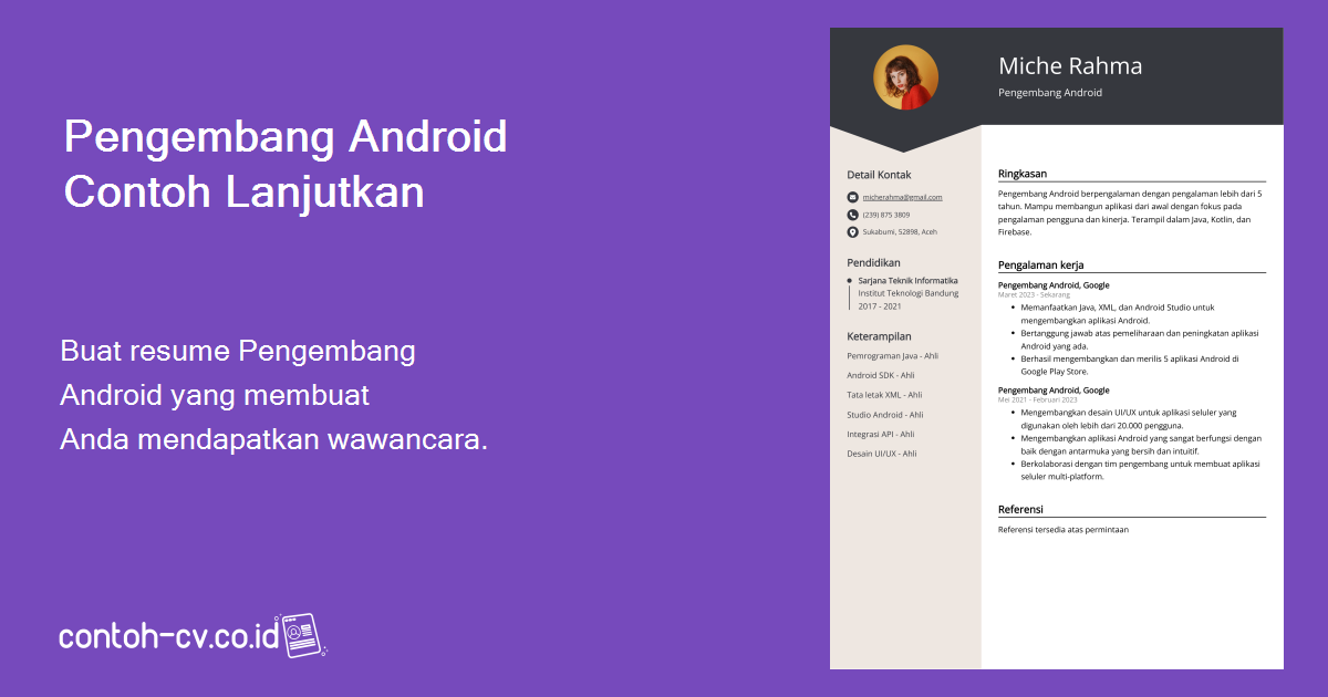 Contoh Resume Pengembang Android (Panduan Gratis)