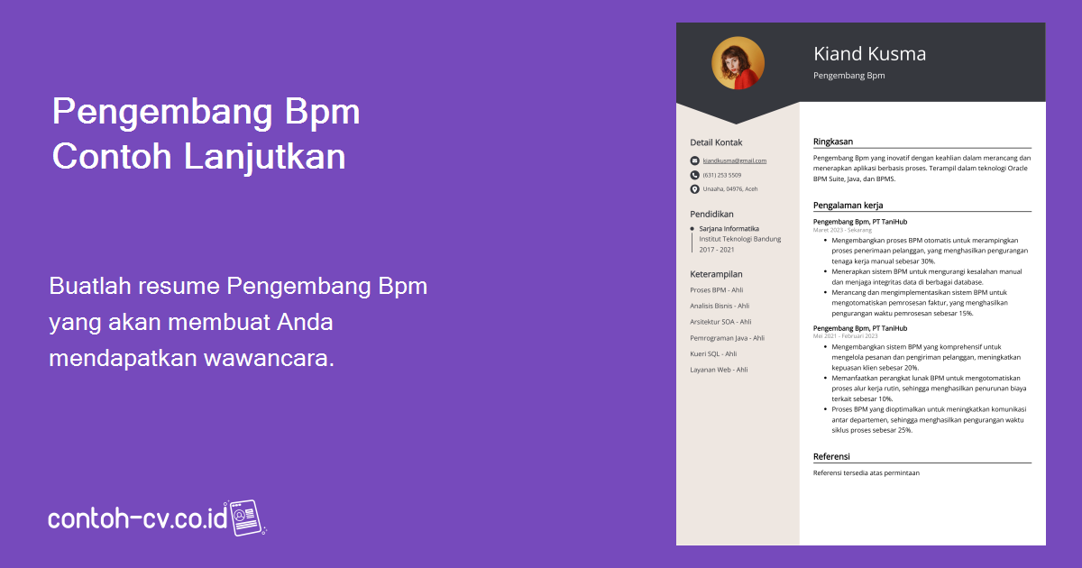 Contoh Resume Pengembang Bpm (Panduan Gratis) Contoh Resume Pengembang Bpm (Panduan Gratis)