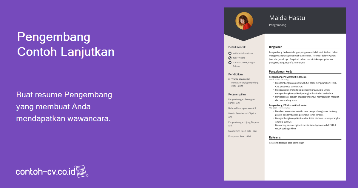 Contoh Resume Pengembang untuk tahun 2025 Contoh Resume Pengembang untuk tahun 2025