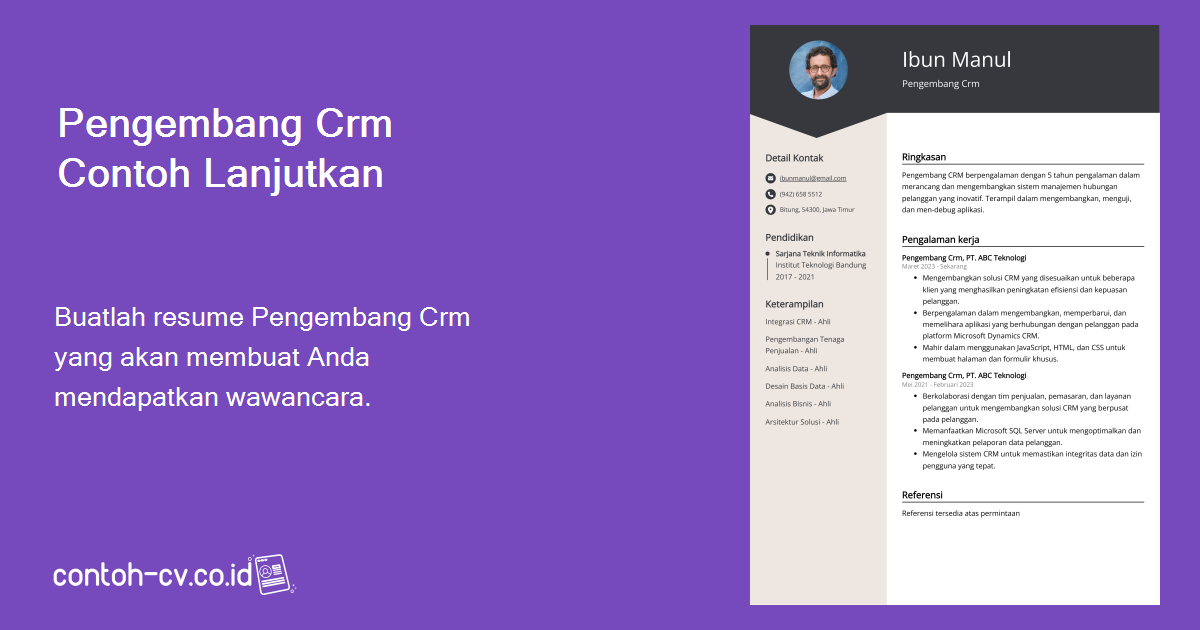 Contoh Resume Pengembang Crm (Panduan Gratis) Contoh Resume Pengembang Crm (Panduan Gratis)