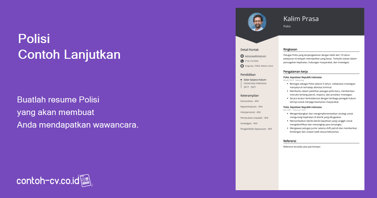 Contoh Resume Petugas Kepolisian (Panduan Gratis)