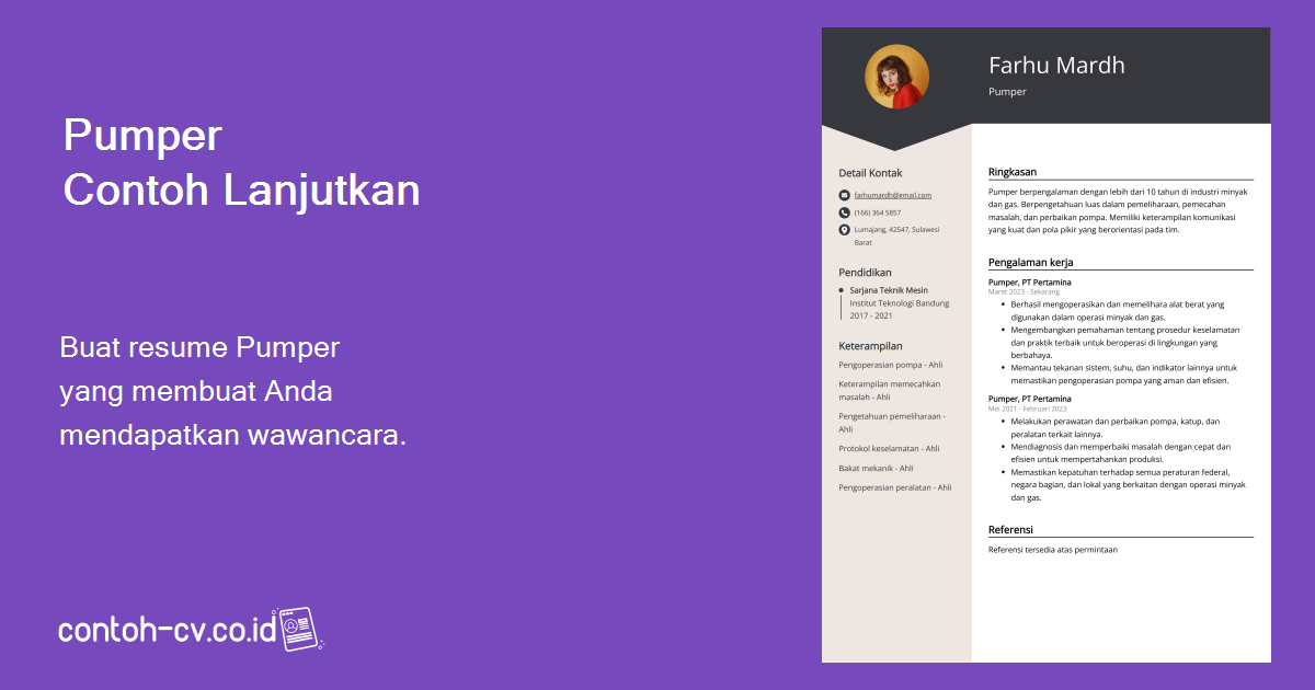 Contoh Resume Pumper (Template & 20+ Tips)